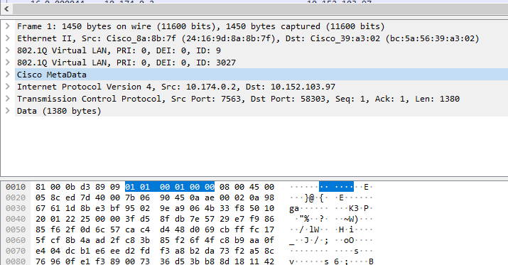 How to Strip Cisco Metadata Header?